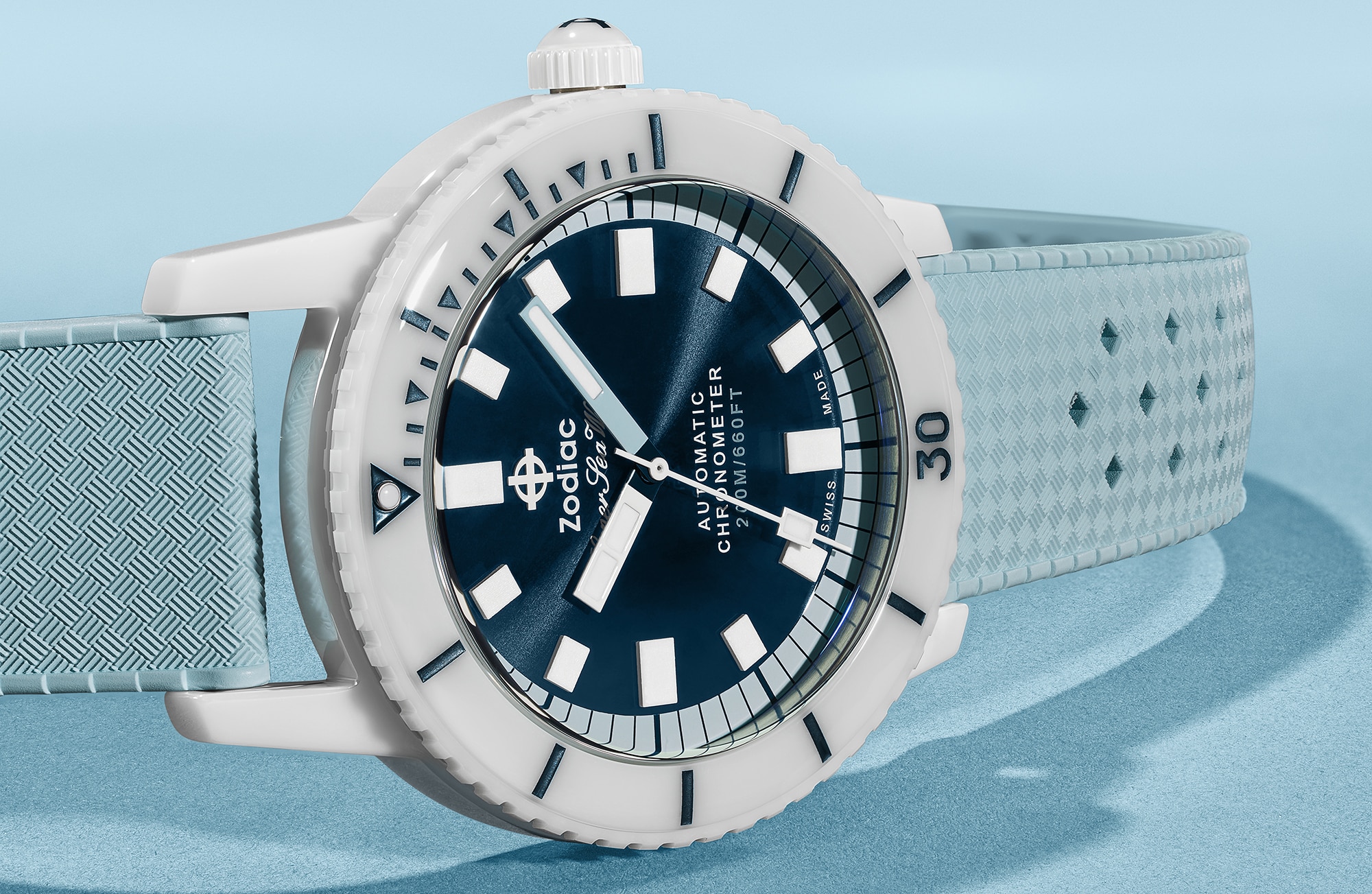 The Zodiac Super Sea Wolf, Now In White Hot Ceramic | Two Broke Watch Snobs